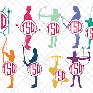 Archer Svg Monogram, Circle Frames, Cuttable Design, Cut Files ...