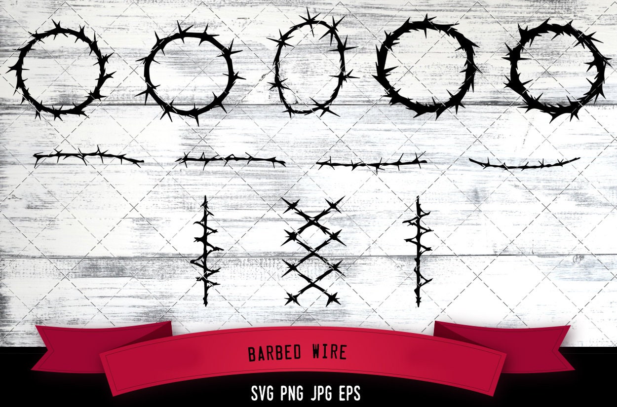 Barbed Wire Vector Bundle - JPG, SVG, PNG - Digital Download With ...