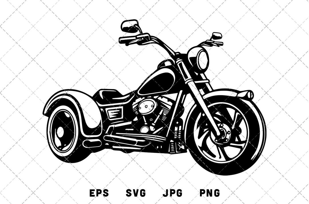 Trike Motorcycle Vector Graphics - JPG, SVG, PNG - Digital Download ...