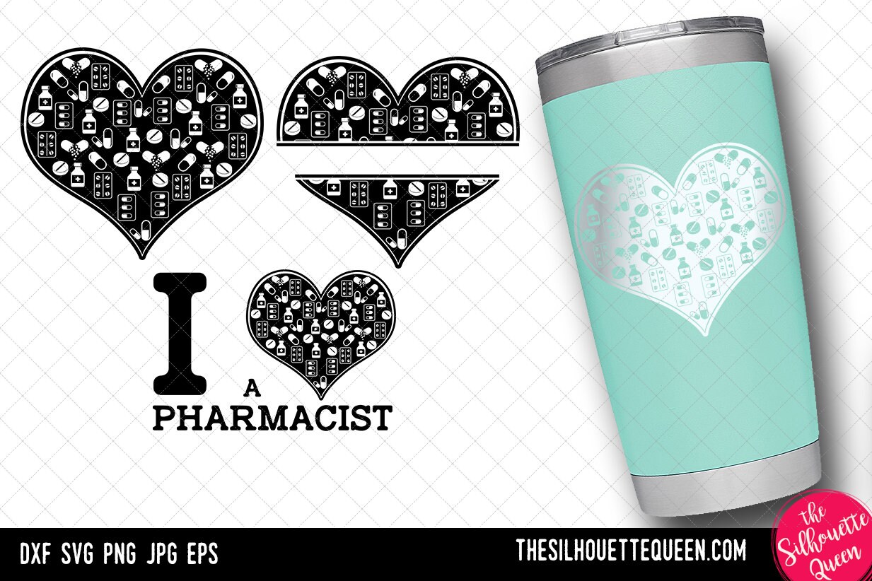 Pharmacist Heart SVG, Valentines Day Svg, Heart Drugs Svg, Love ...