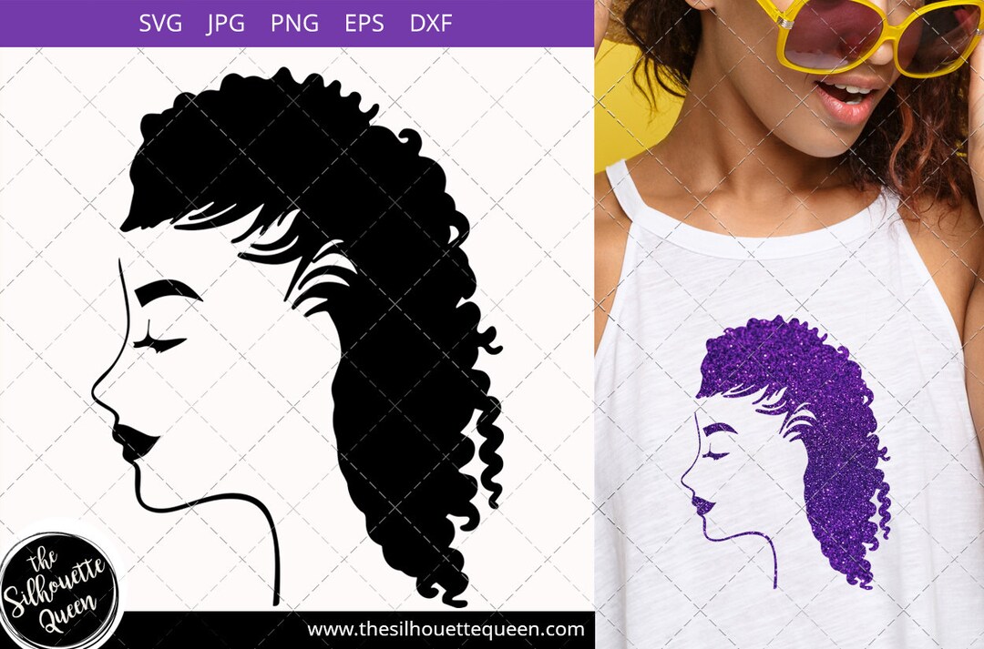 Afro Woman Svg With Short Cornrows and Dreadlocks, African American ...