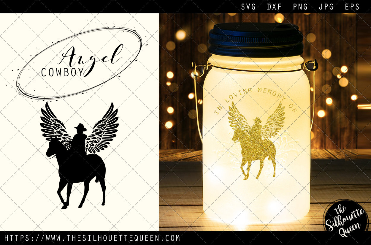 RIP Cowboy, Memorial With Angel Wings SVG, Sympathy Svg, in Loving ...