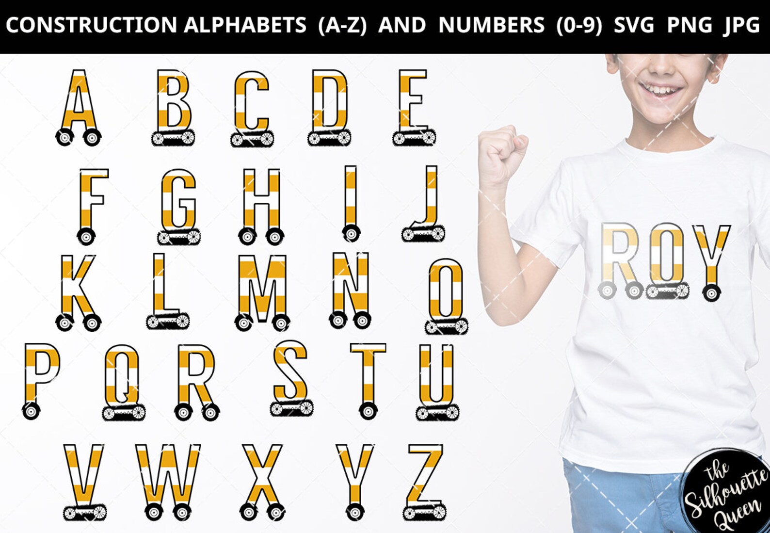 Construction Alphabet A-z Svg Construction Number 0-9 Svg | Etsy