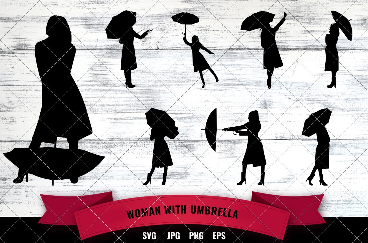 Woman With Umbrella Rainy Day Svg Sunny Day Svg Woman In Etsy Uk