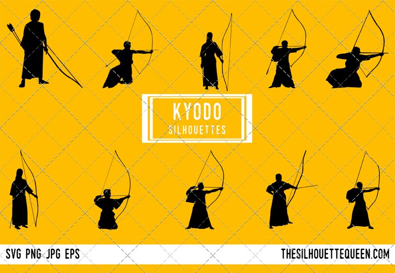 Kyudo Archery Silhouette, Kyudoarcher Clipart, Gender Sports Vector ...