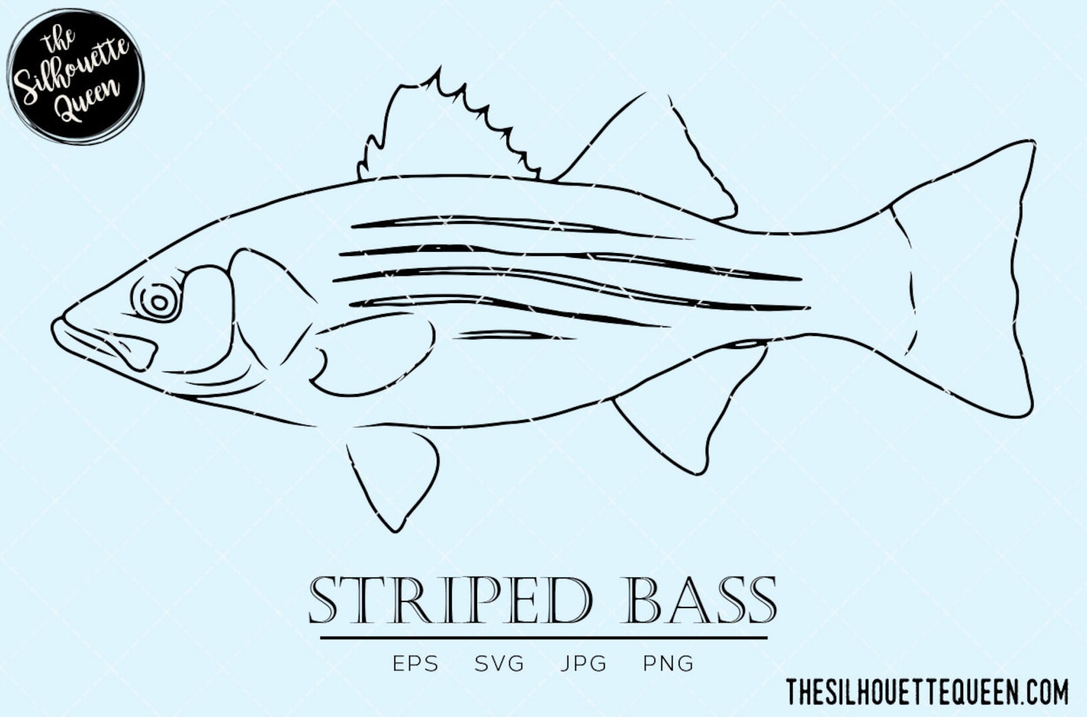 Striped Bass Svg, Salt Water Fish Svg, Marine Svg, Aquatic Svg, Fish ...