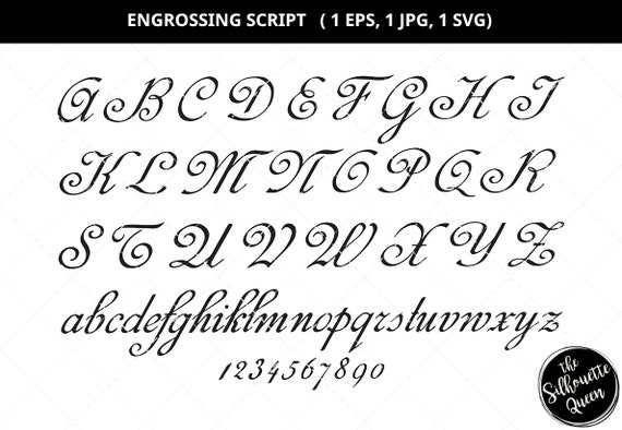 Engrossing Script Svg Calligraphy Svg Handwriting Svg - Etsy