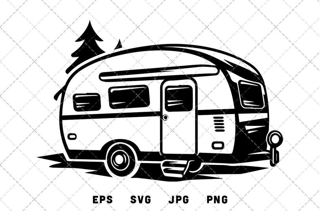 Retro Camper Vector Graphics - JPG, SVG, PNG - Digital Download With ...