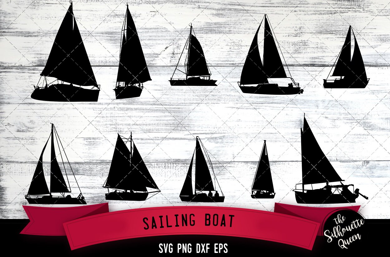 Sail Boat svg file yacht svg cut file silhouette studio | Etsy