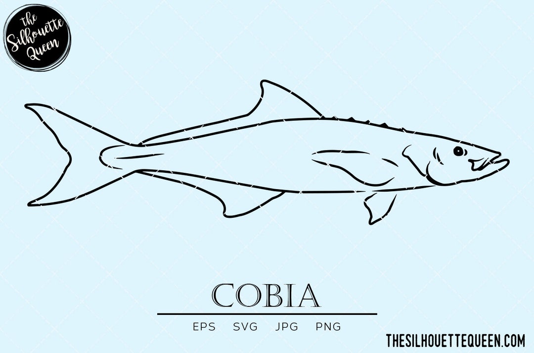 Cobia Svg, Salt Water Fish Svg, Marine Svg, Aquatic Svg, Fish Face Svg ...