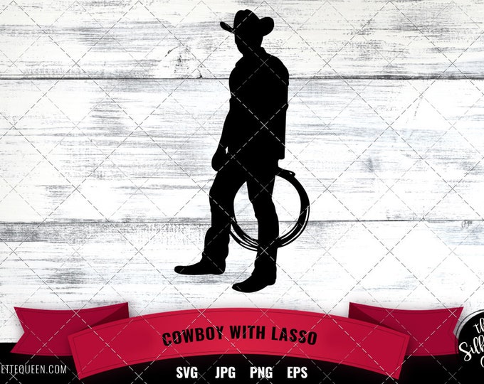 Cowboy With Lasso Cowboy Rope Svg Loop of Rope Cowboy Boots - Etsy