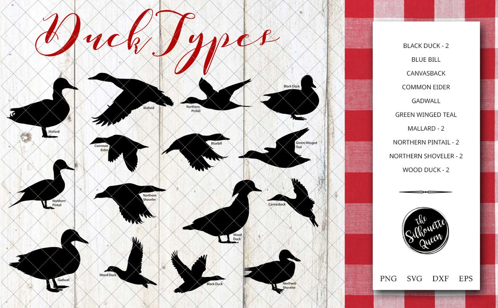 Duck Breeds Silhouette Vector svg file duck svg cut file | Etsy
