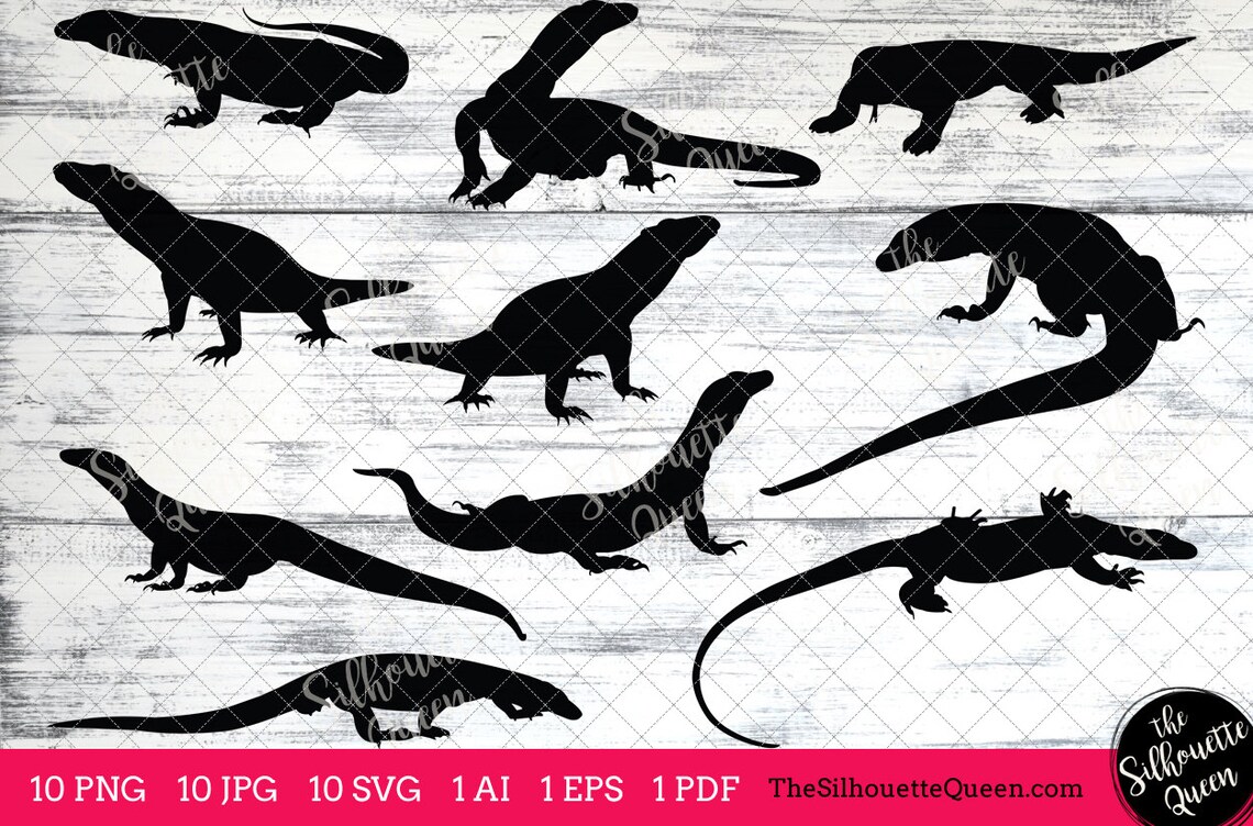 Komodo Dragon Svg Monogram Svg File Cuttable Svg Bundle | Etsy