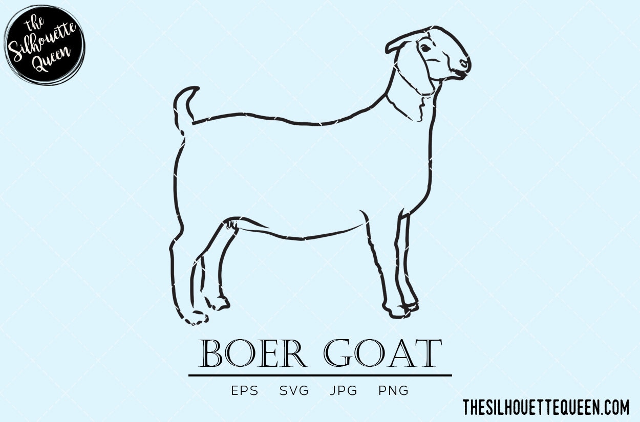 Boer Goat, Domestic Animal Svg, Goat Meat Svg, Milking Goat Svg, South ...