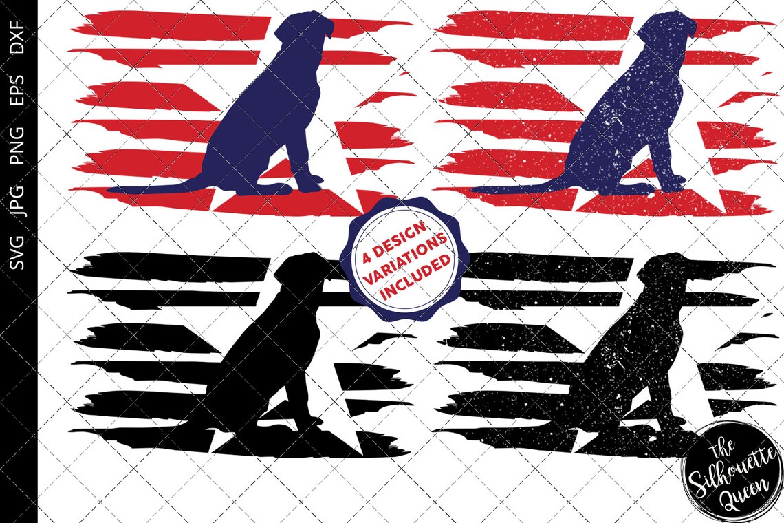 Labrador Retriever Dog Flag Svg ,pet Svg, American Flag, Fourth of July ...