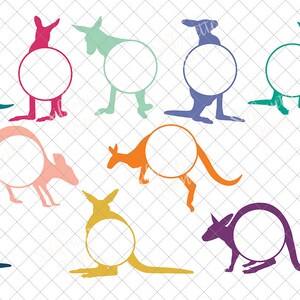 Kangaroo Svg, Monogram Svg, Circle Frames, Cuttable Design, Cut Files ...