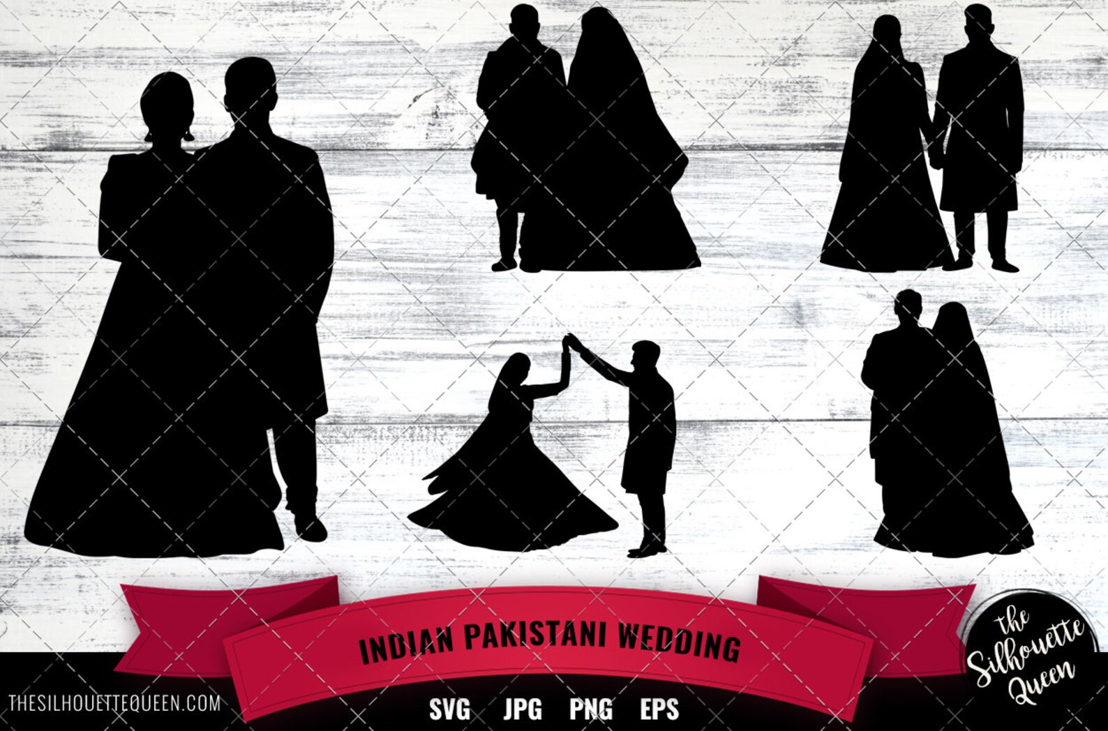 Indian Pakistani Wedding Couple Svg Cut Svg Files for - Etsy