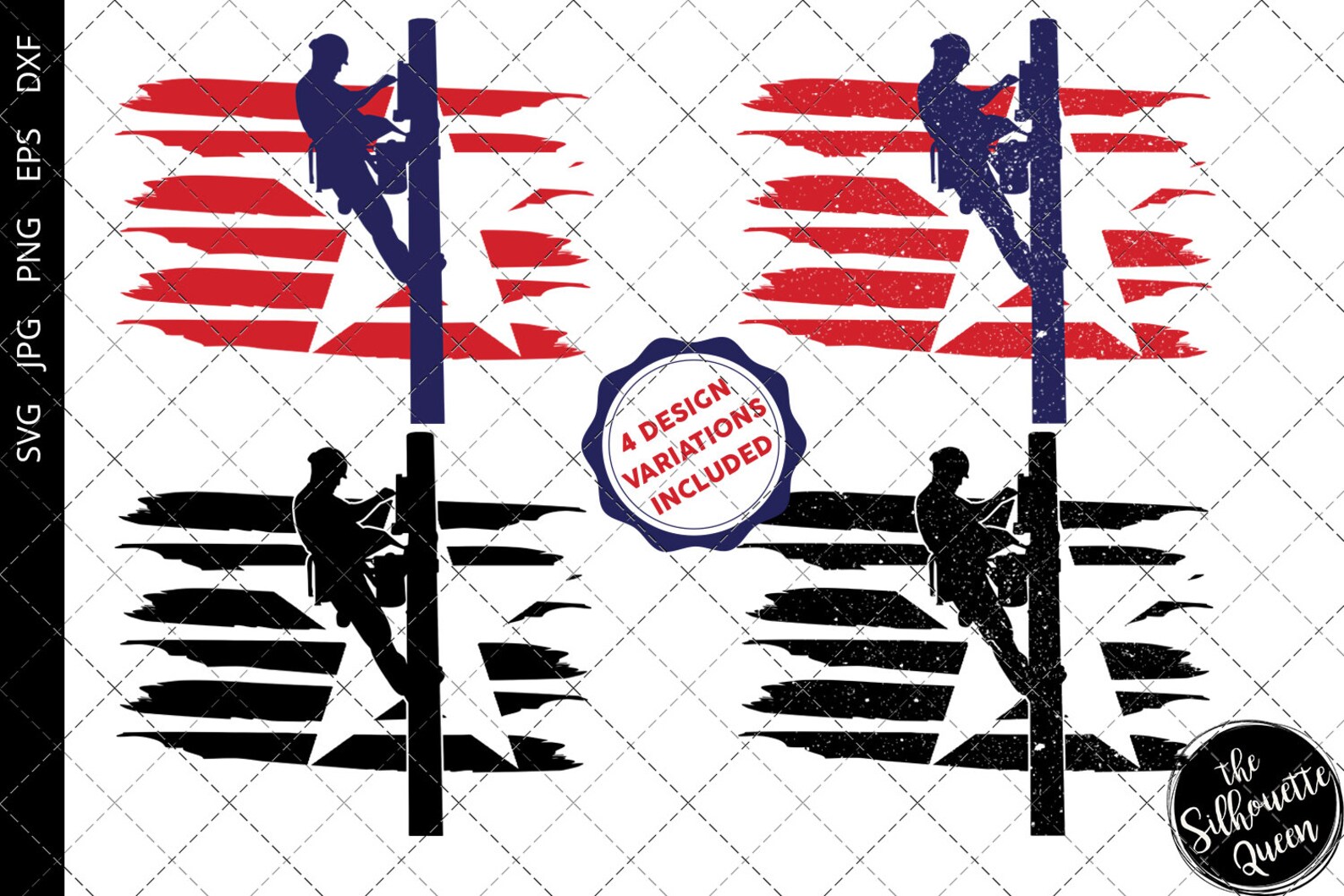 Power Lineman Flag Svg American Flag Fourth of July SVG | Etsy