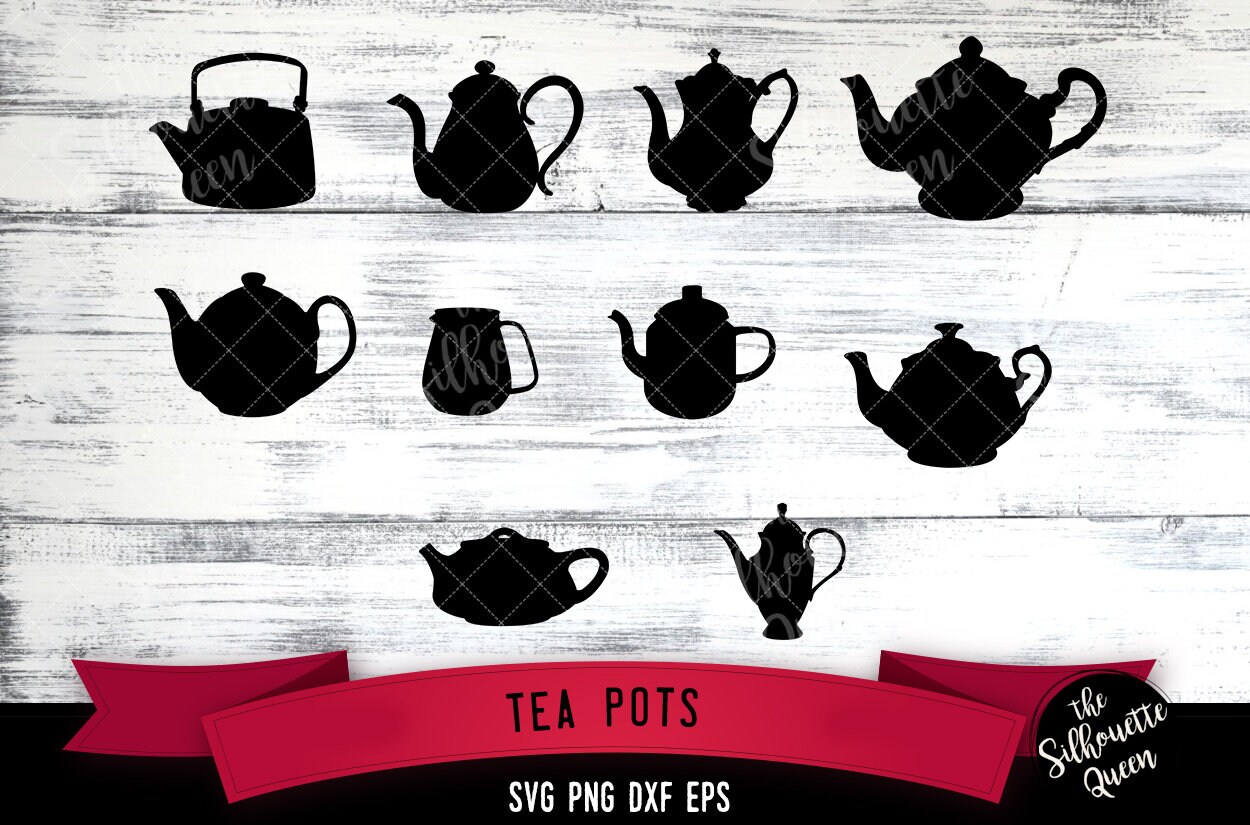 Tea Pots Svg File, Kettle Svg Cut File, Silhouette Studio, Cricut ...