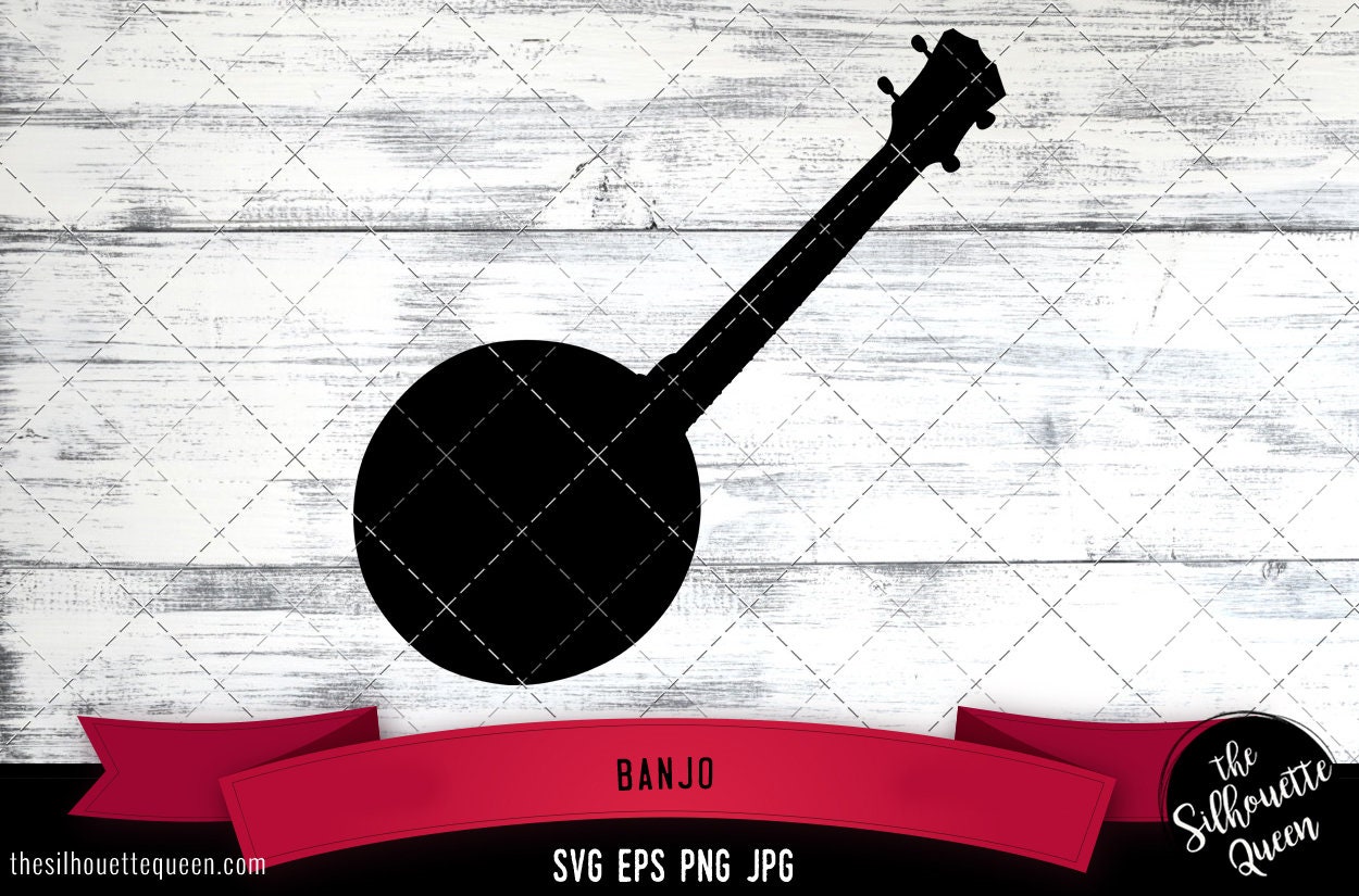 Banjo Silhouette Vector Banjo SVG Clipart Graphic - Etsy