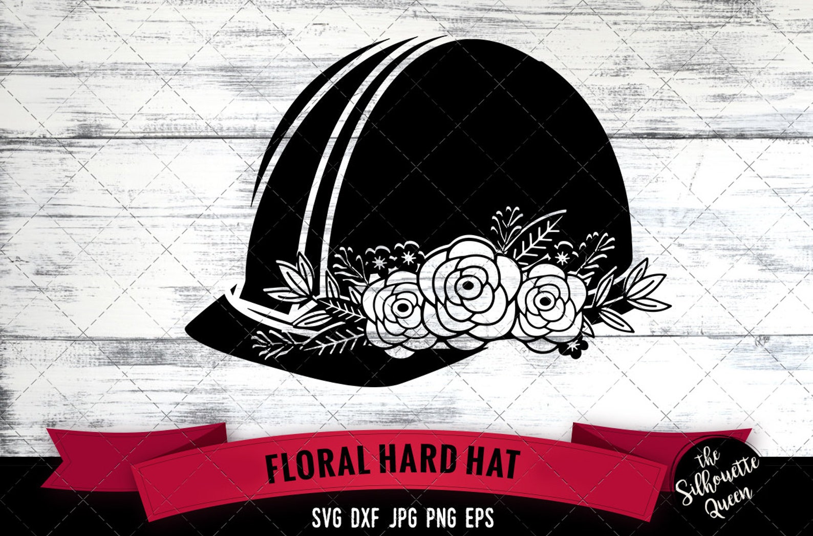 Hard Hat SVG File Cute Cut File Floral Hard Hat With - Etsy