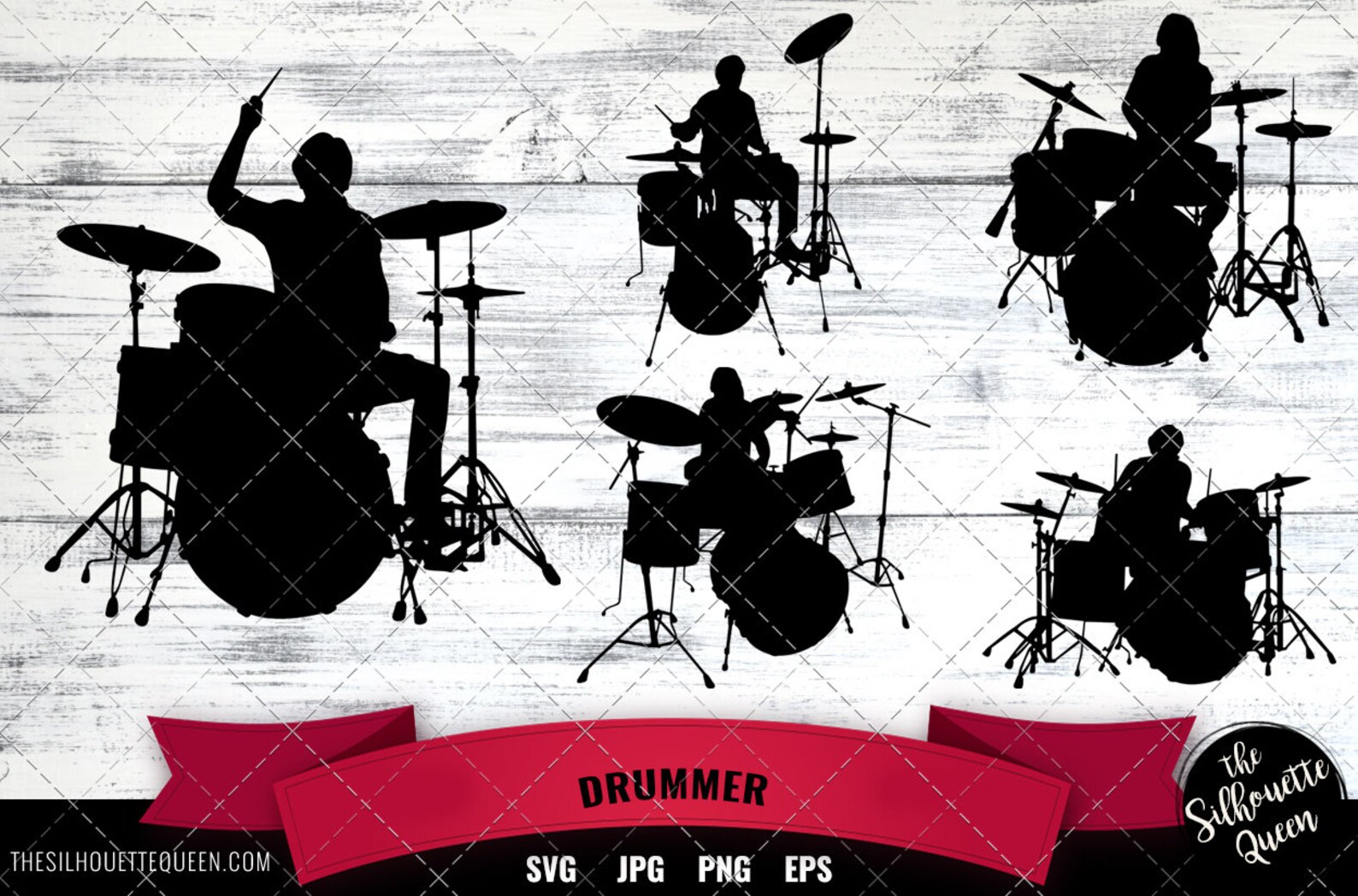 Drummer Svg File Musician Svg Cut File Silhouette Studio - Etsy