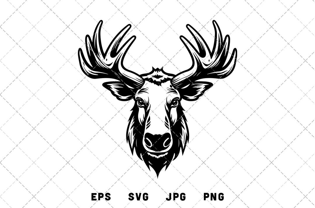 Moose Head Mascot Graphics - JPG, SVG, PNG- Digital Download With Commercial License for Cricut ...