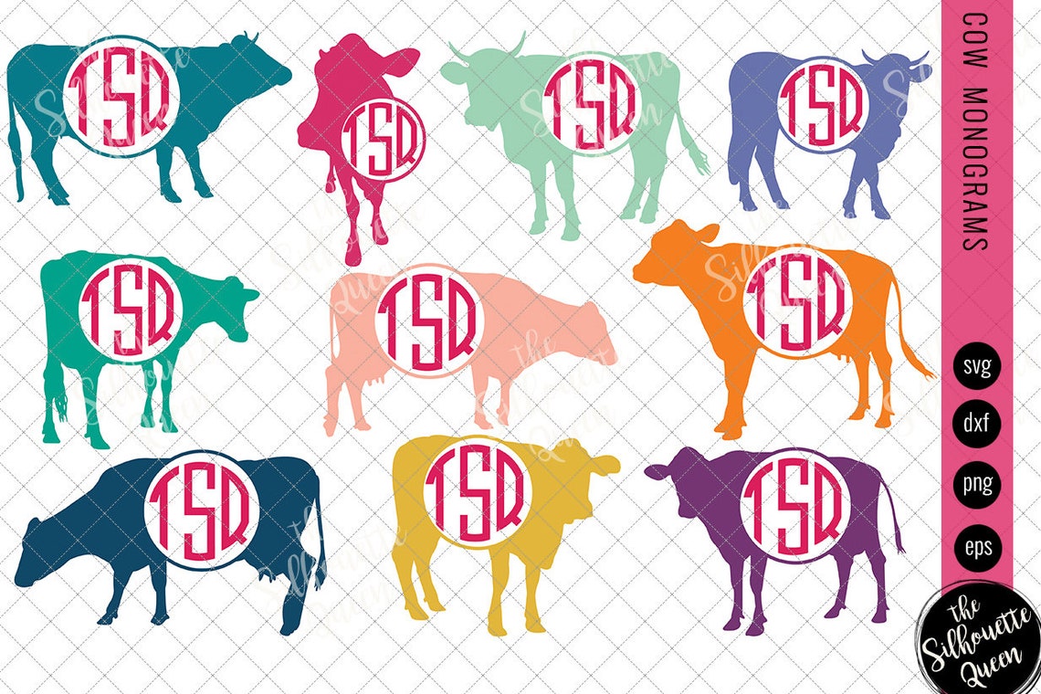 Cow Svg, Monogram Svg, Circle Frames, Cuttable Design, Cut Files ...