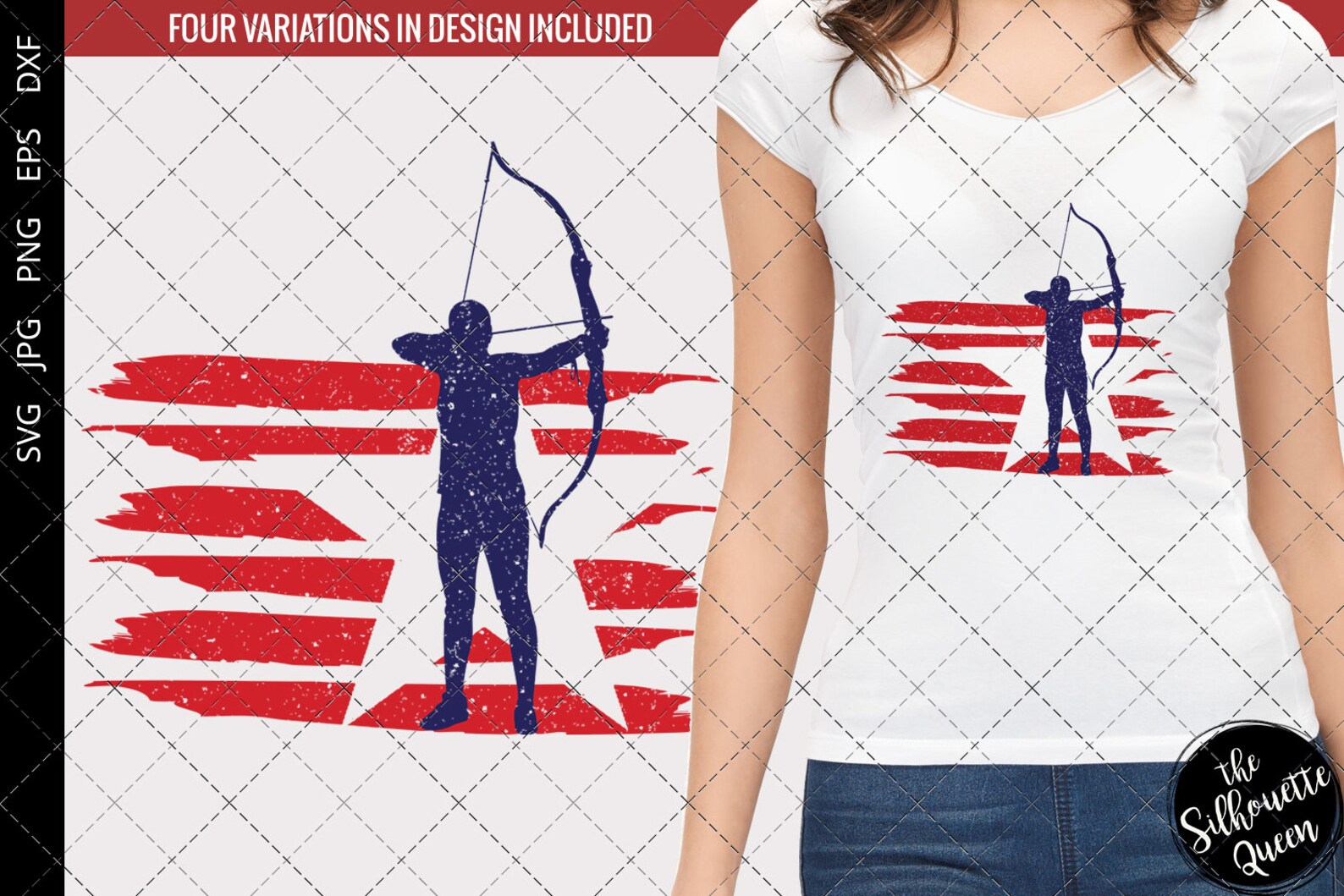 Archery Women Flag Svg Archer Svg American Flag Fourth - Etsy