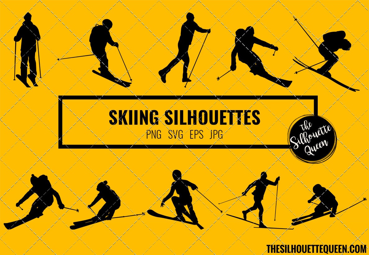 Female Skier Silhouette Clip Art Ski Silhouette Vector Art, Icons, And