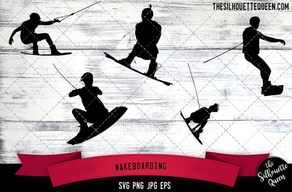 Wakeboarding SVG Silhouette Logo Wakeboarding SVG Cut Files - Etsy