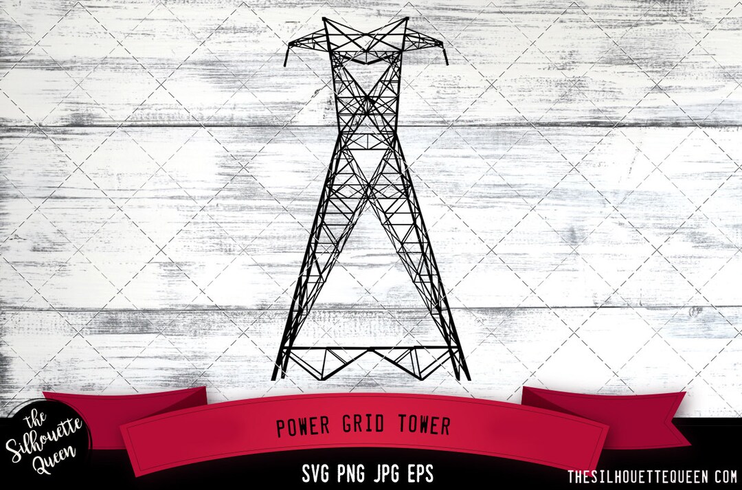 Power Grid Tower SVG, Silhouette, Logo, Power Grid Tower SVG Cut Files ...