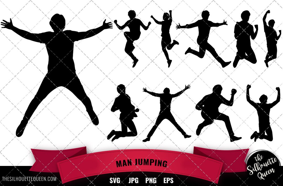 Man Jumping Silhouette, Man Jumping Clipart, SVG, Cut File, Cricut ...