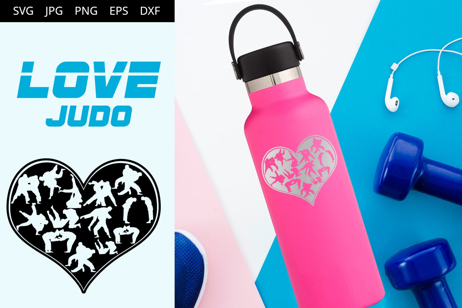 Judo Love SVG Cut File Design Silhouette Cricut Heart Judo - Etsy