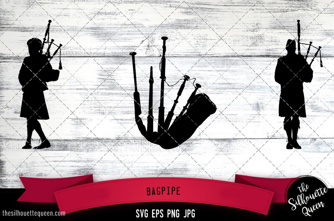 Bagpipe Silhouette Vector | Bagpipe SVG | Clipart | Graphic | Cutting ...