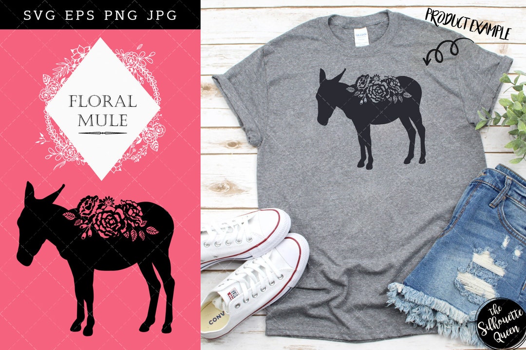 Floral Mule Svg, Feminine Mule Monogram, Svg File,cuttable, Cute Mule ...