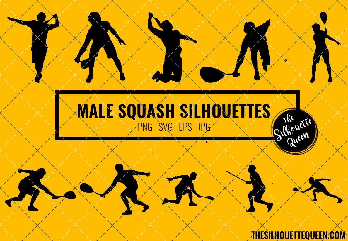 Man Squash Silhouette Male Squash Player Clipart Boy Sports - Etsy