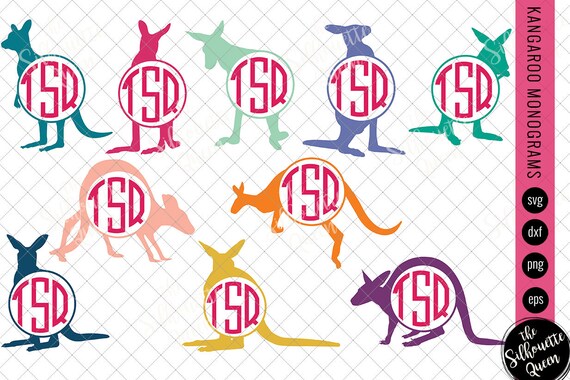 Kangaroo Svg Monogram Svg Circle Frames Cuttable Design | Etsy