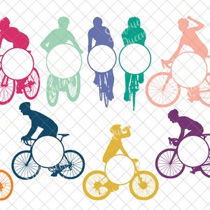 Cycling Svg Monogram, Circle Frames, Cuttable Design, Cut Files ...