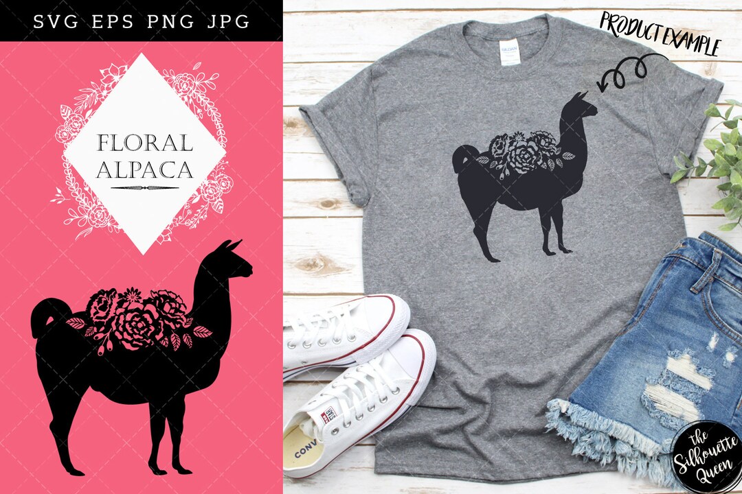 Floral Alpaca Svg, Farm Alpaca Svg File, Cuttable, Alpaca Svg Bundle ...