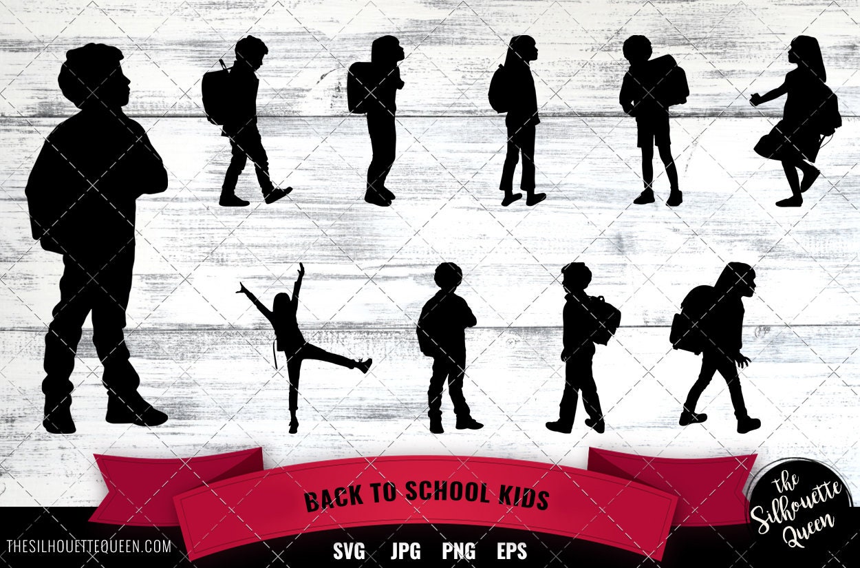 School Children Silhouette