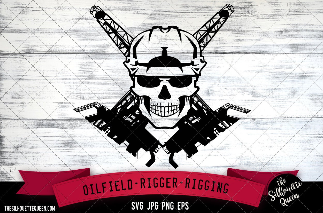 Oilfield Rigger Skull With Hard Hat SVG File,roughneck Svg,fracking ...