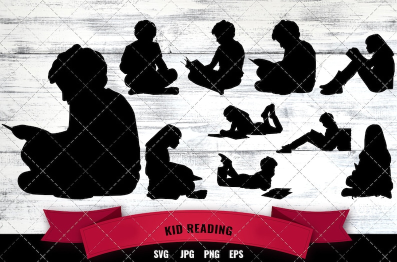 Kid Reading Svg, Kids Studying Svg, Booklover Svg, Bookworm Book Nerd ...