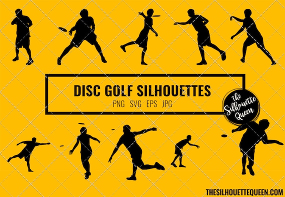 Disc golf silhouette Disc golf clipart Disc golf sports | Etsy