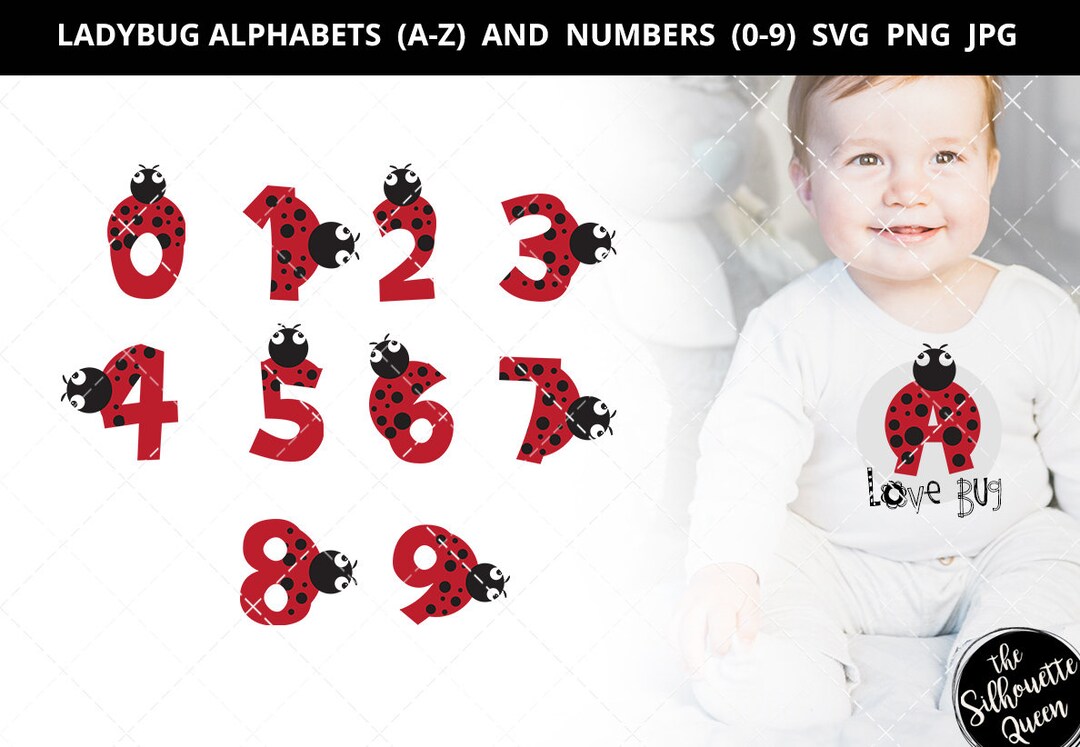 Ladbug Alphabet A-z Svg, Ladybug Number 0-9 Svg, Alphabet Clipart ...