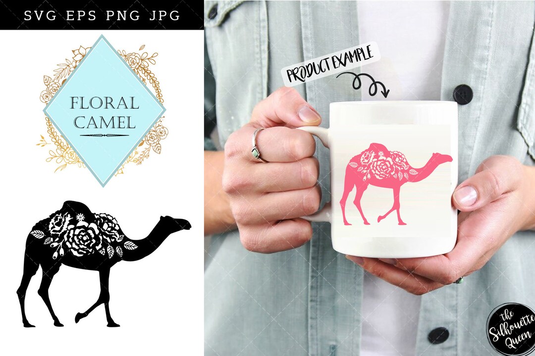 Floral Camel Svg, Feminine Camel Svg File,cuttable, Camel Svg Bundle ...