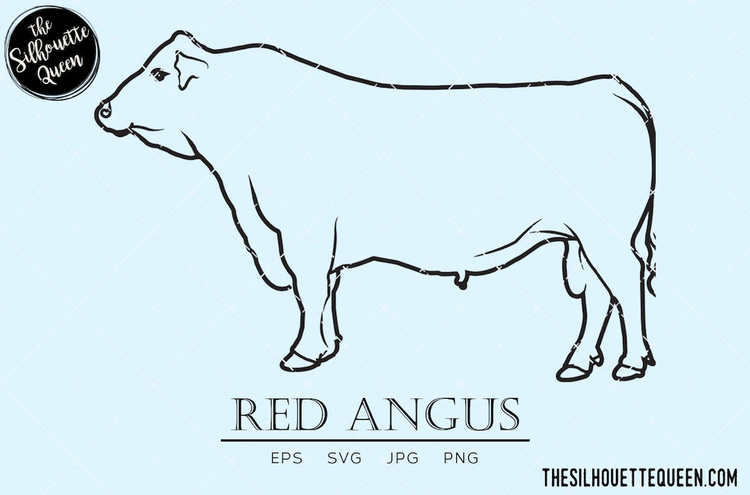 Red Angus Cow, Aberdeen Angus Cow, Bos Taurus, Cattle Svg, Hybrid Cow ...