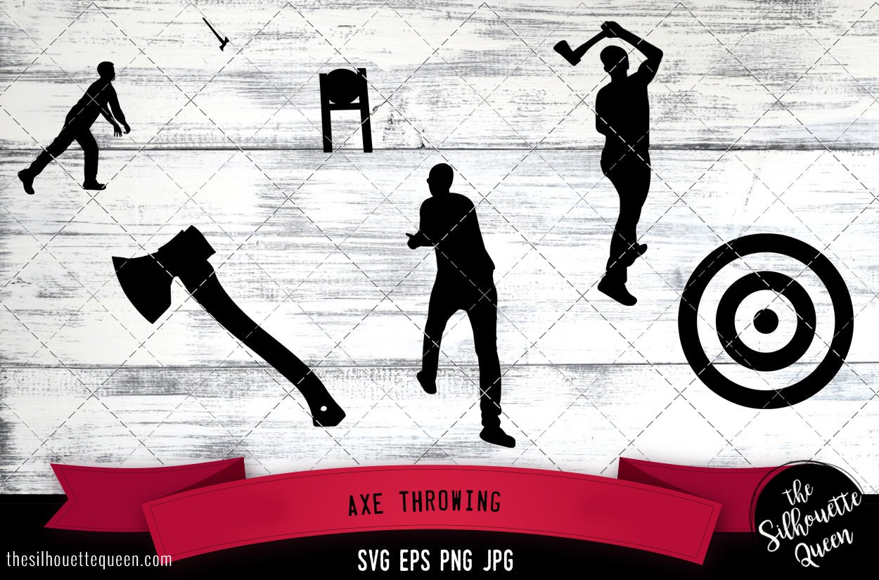 Axe Throwing Silhouette Vector | Axe Throwing SVG | Clipart | Graphic ...
