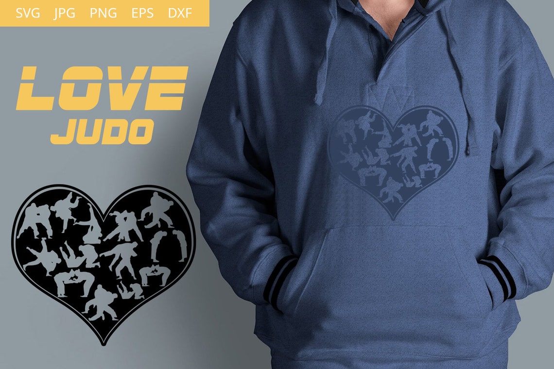 Judo Love SVG Cut File Design Silhouette Cricut Heart Judo - Etsy