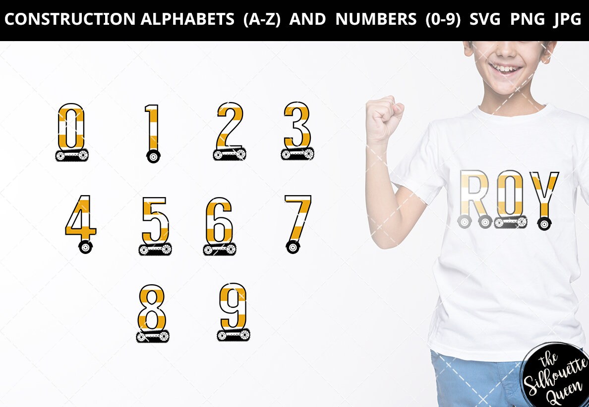 Construction Alphabet A-z Svg Construction Number 0-9 Svg - Etsy